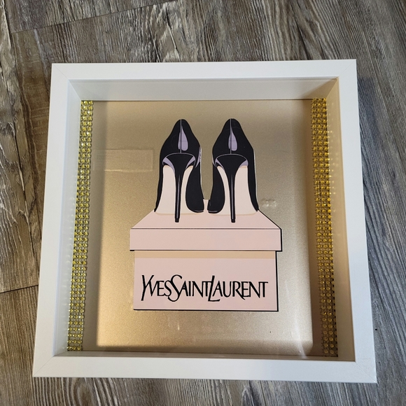 Wall Decor | Gold High Heel Fashion Shadow Box Wall Decor Glam Home ...